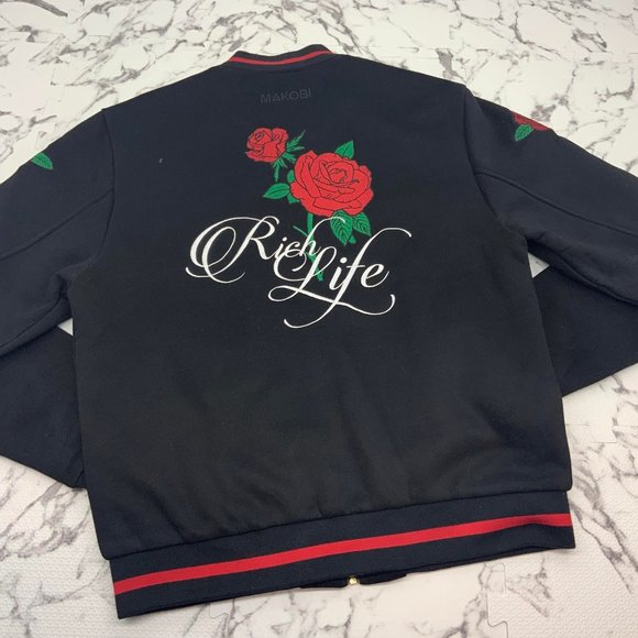 Makobi | Jackets & Coats | Mens Makobi Black Red Rich Life Full Zip ...